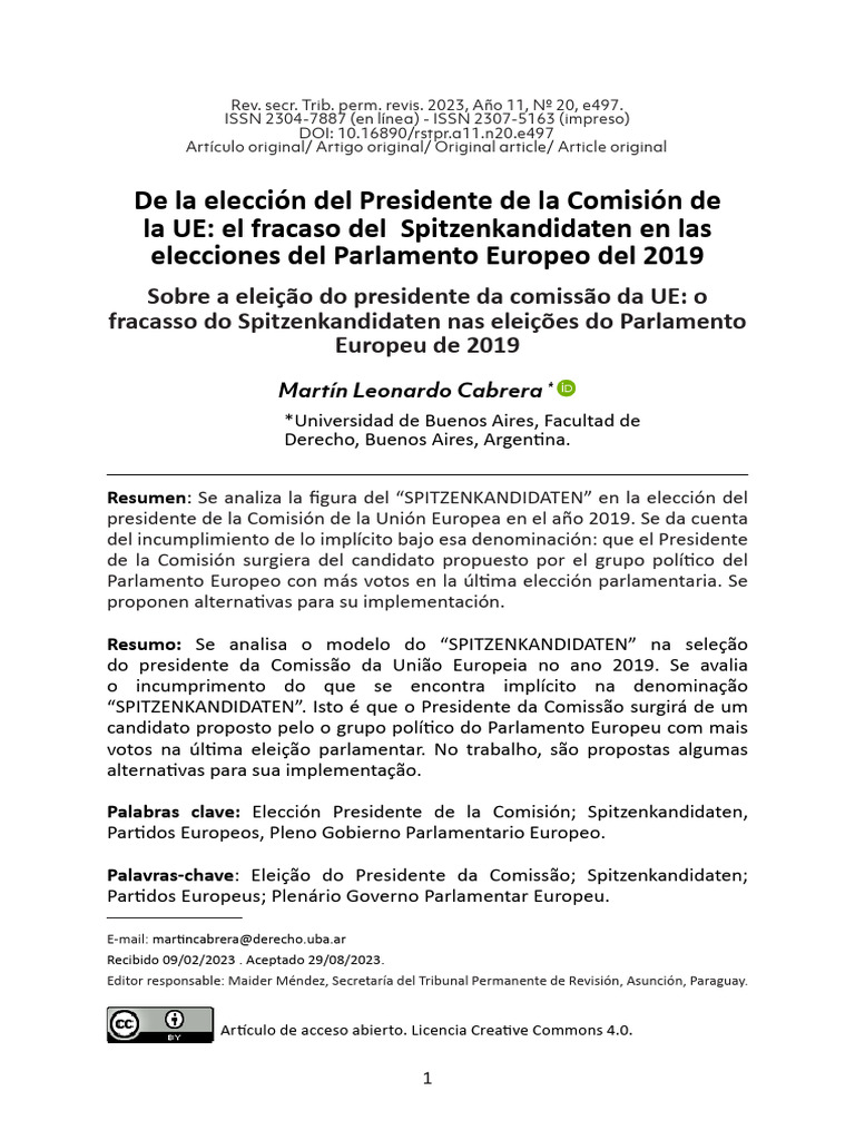 497 Martín+Cabrera Octubre | PDF | Comisión Europea | Democracia