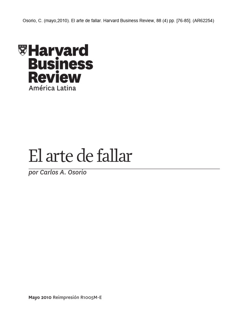 El arte de fallar en innovación | PDF | Innovación | Aprendizaje