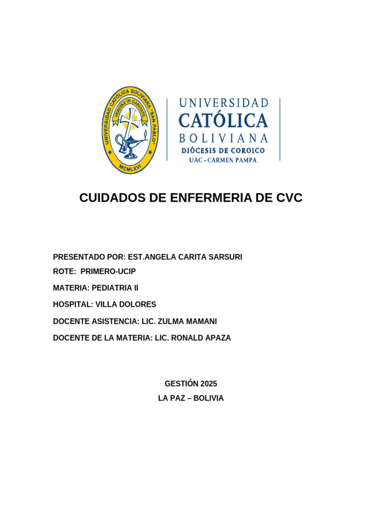 Cuidados de Enfermeria de CVC | PDF | Pulmón | Sistema respiratorio
