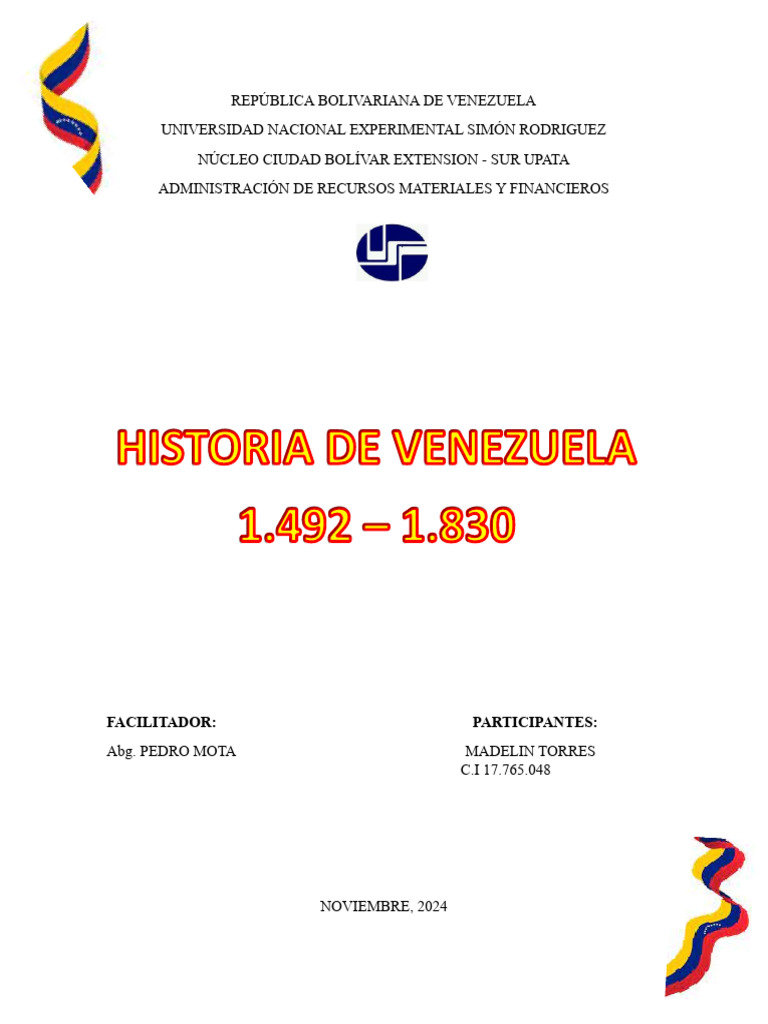 Historia de Venezuela 1492-1830 | PDF | Venezuela