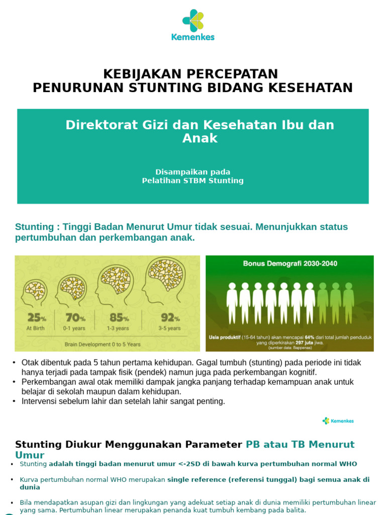 Percepatan Perbaikan Gizi Untuk STBM Stunting | PDF