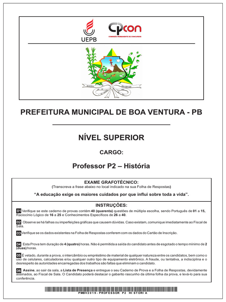 Boa Ventura - Professor - P2 - Historia-Prova | PDF | Marxismo | Idade Média