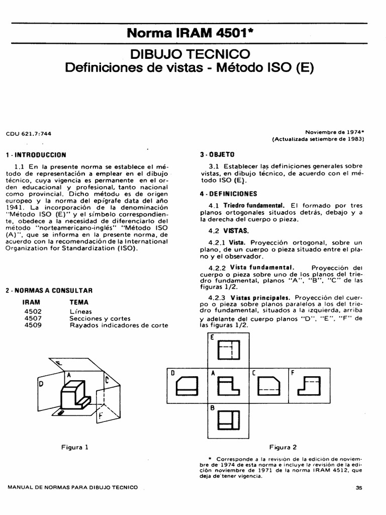 NORMA IRAM 4501.Vistas.M-todo ISO(E) | PDF