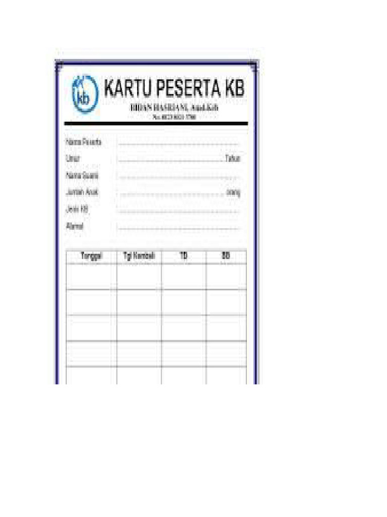 Kartu KB | PDF