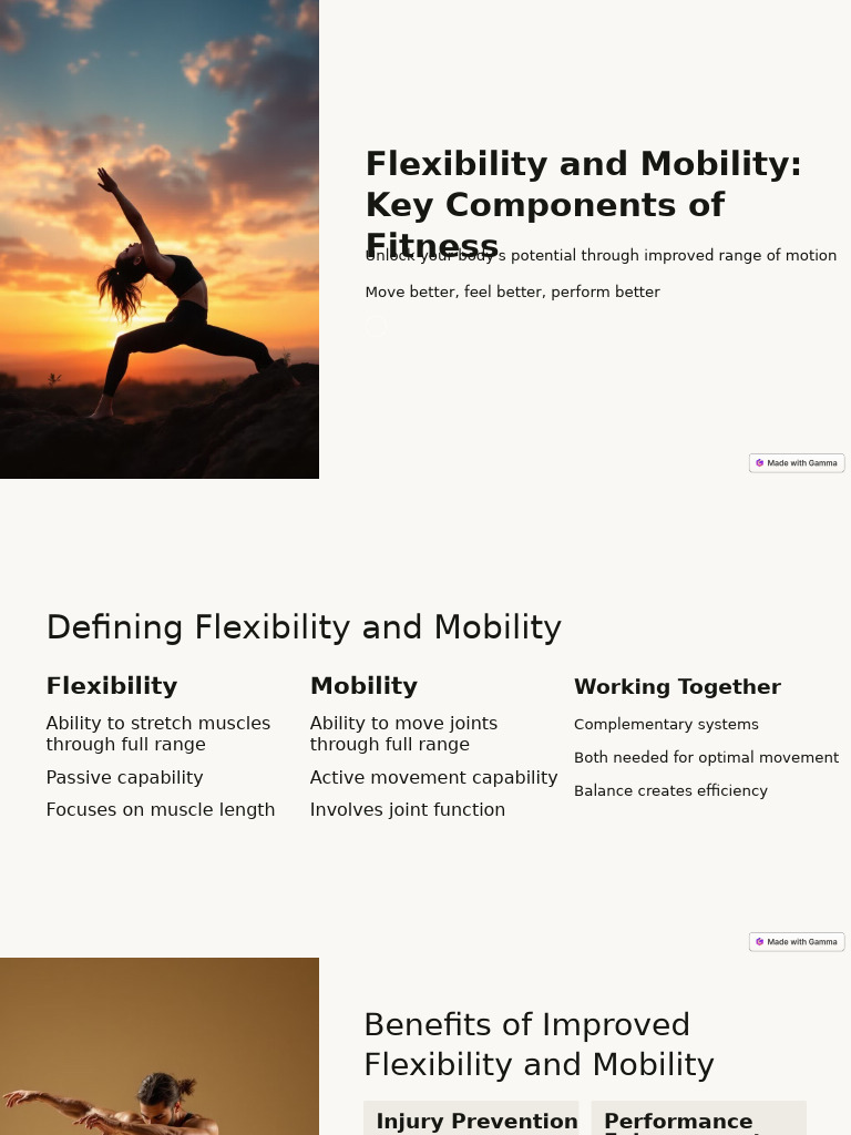Flexibility and Mobility Key Components of Fitness | PDF | Flexibility ...