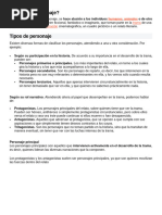 Clasificación de Tipos de Personajes | PDF