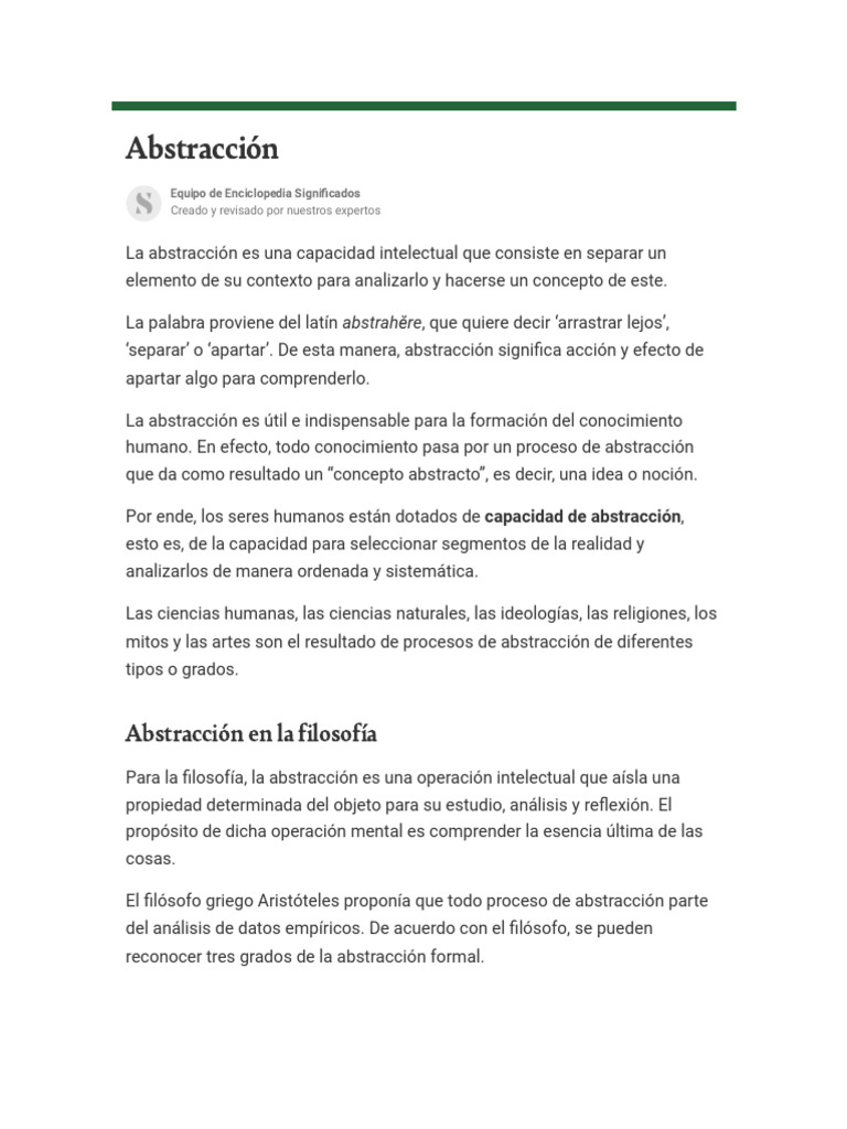 Abstracción - Qué Es, Significado y Tipos - Enciclopedia Significados ...