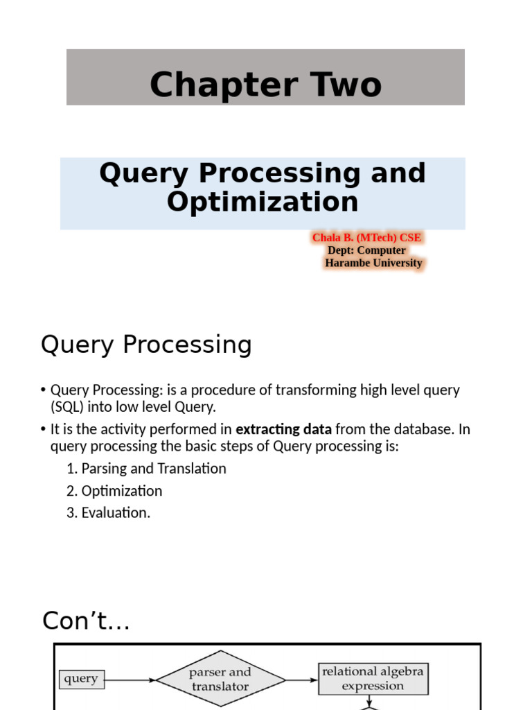 Chapter 2-Query Processing - 110554 | PDF | Relational Model | Data Management