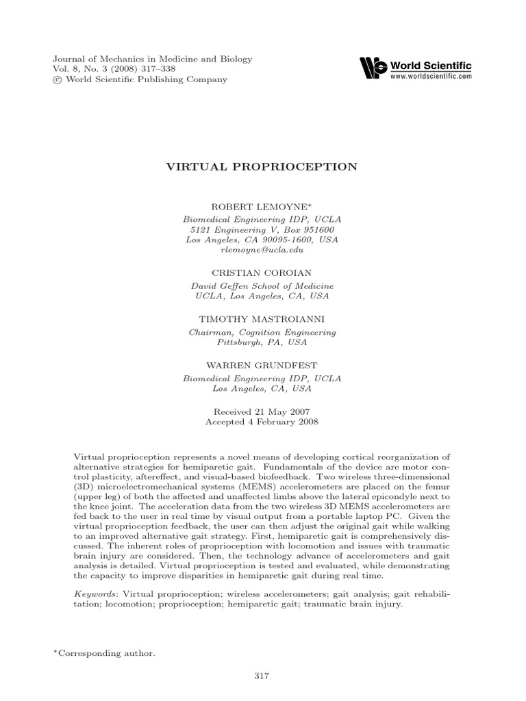 lemoyne-et-al-2011-virtual-proprioception | PDF | Foot | Anatomical Terms Of Motion