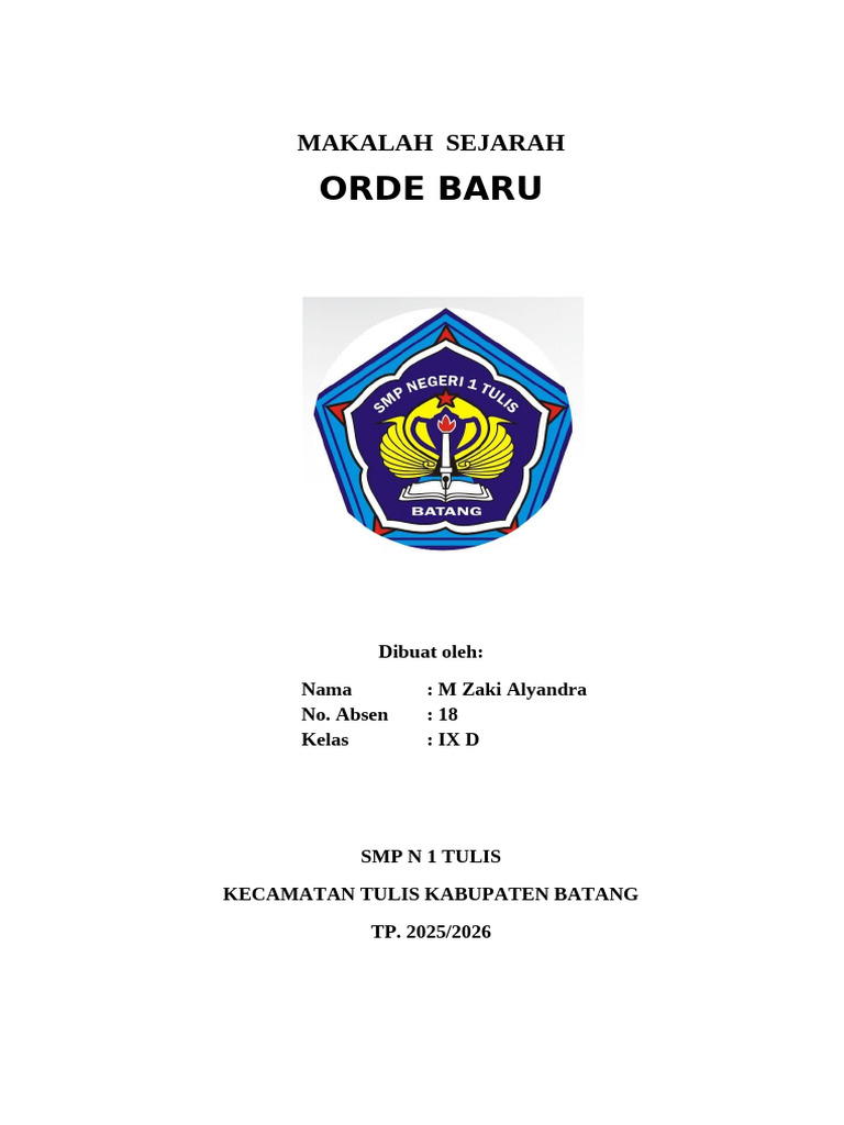 Sejarah Orde Baru: Politik dan Kebijakan | PDF