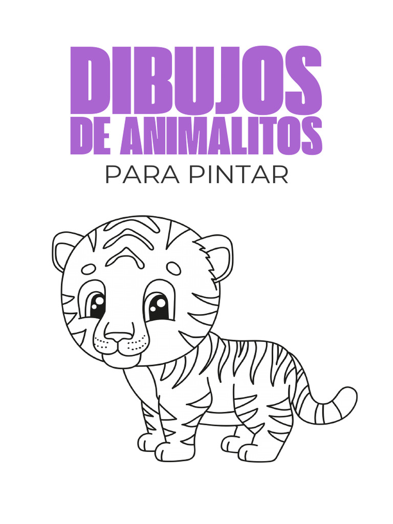 Documento A4 Dibujos de Animales Imprimible para Colorear Infantil y Lineal Blanco y Negro | PDF