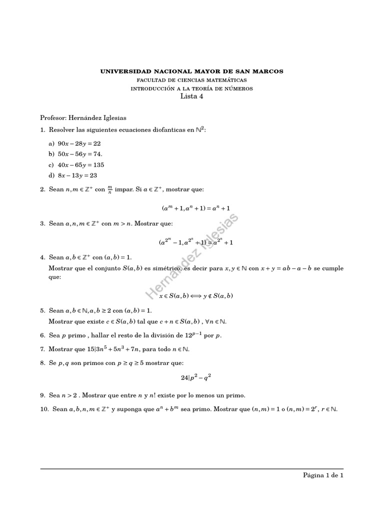 Lista 4(Teor-a-d-n-meros) | PDF