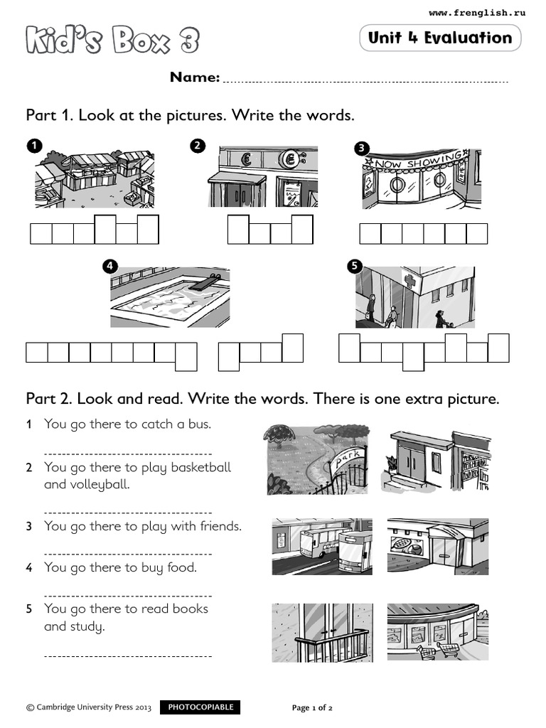 Kid's Box 3 Unit 4 Evaluation Test | PDF