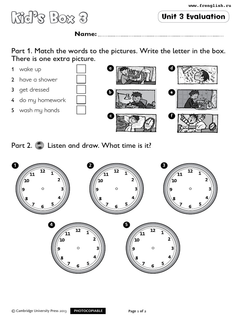 Kids Box 3 Test Unit 3 | PDF