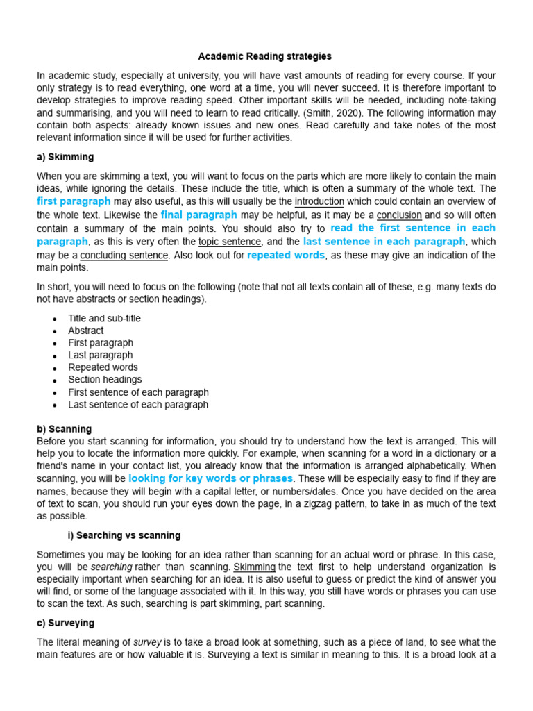 3.Academic Reading strategies and critical reading | PDF | Speed Reading | Reading Comprehension
