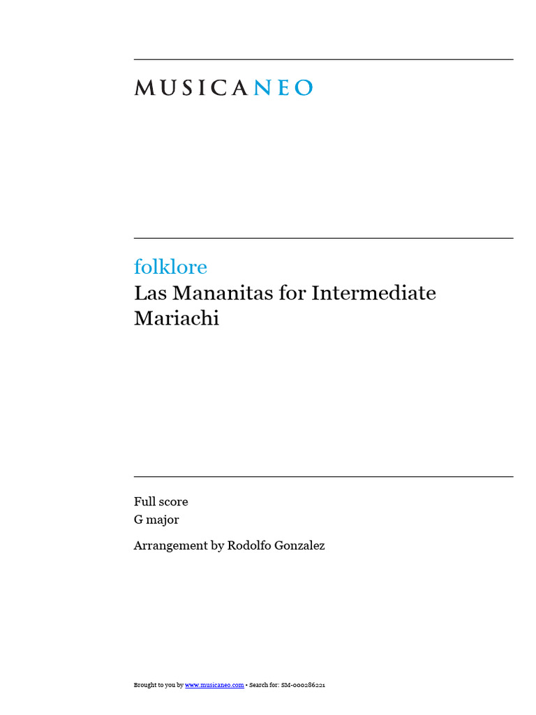 Arrangement de Las Mananitas pour Mariachi | PDF