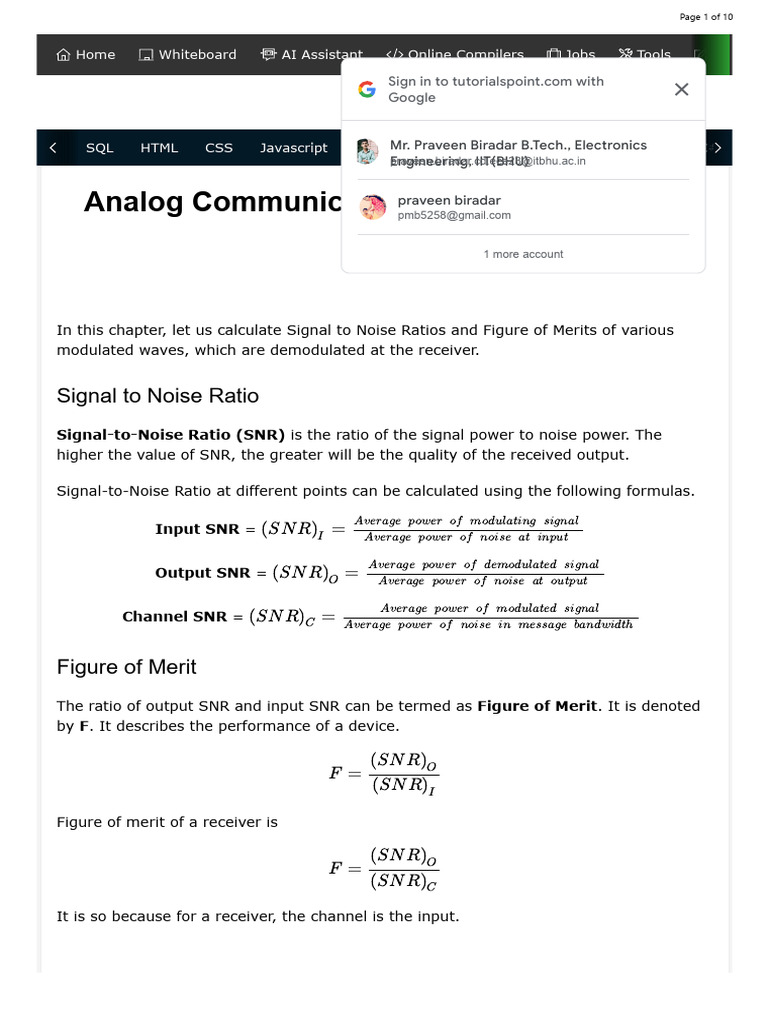 Noise SNR | PDF | Signal To Noise Ratio | Frequency Modulation