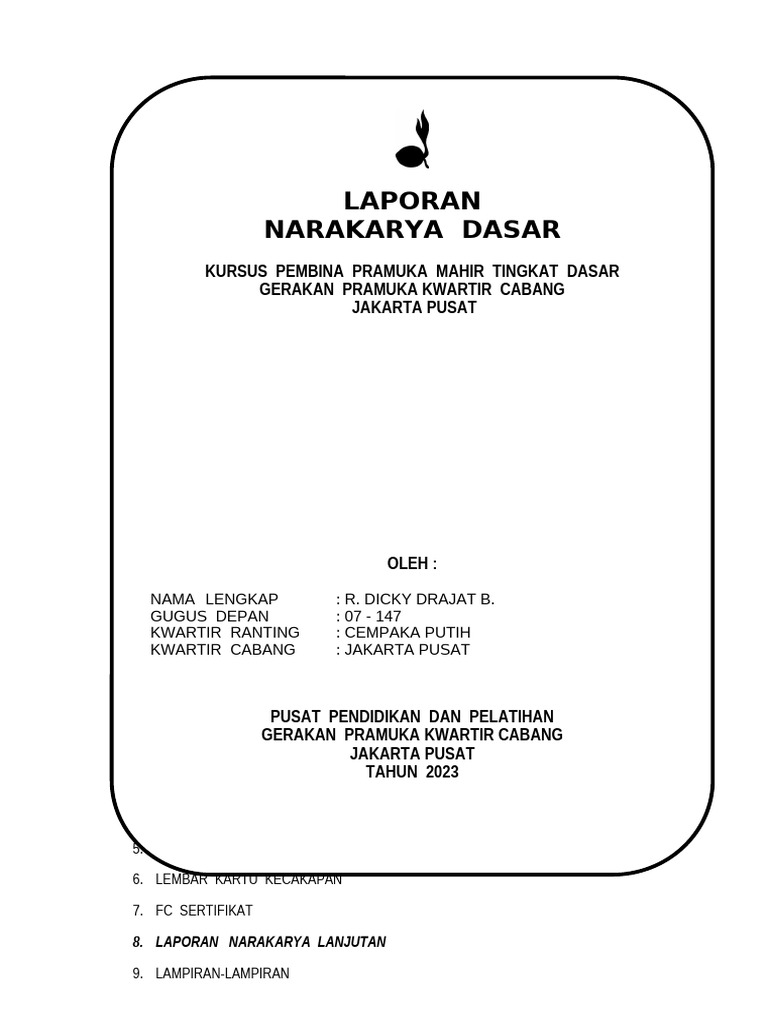 Contoh Laporan Narakarya Dasar | PDF