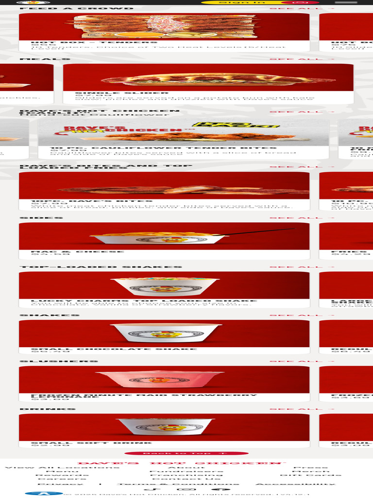 Dave's Hot Chicken Menu and Prices | PDF | Cuisine | Western Cuisine