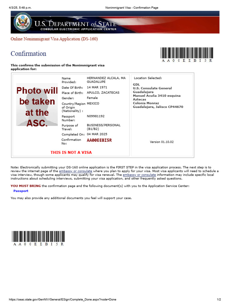 Ma Guadalupe Hernandez Alcala | PDF | Travel Visa | National Security