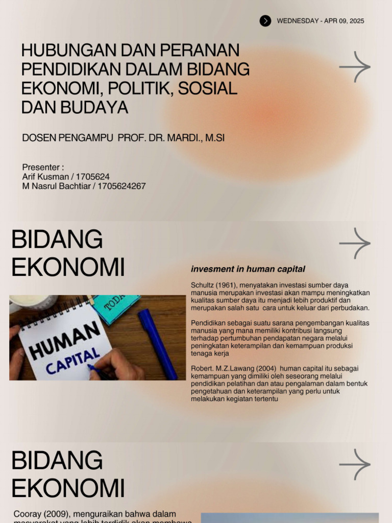 Hubungan Dan Peranan Pendidikan Dalam Bidang Sosial - Compressed | PDF