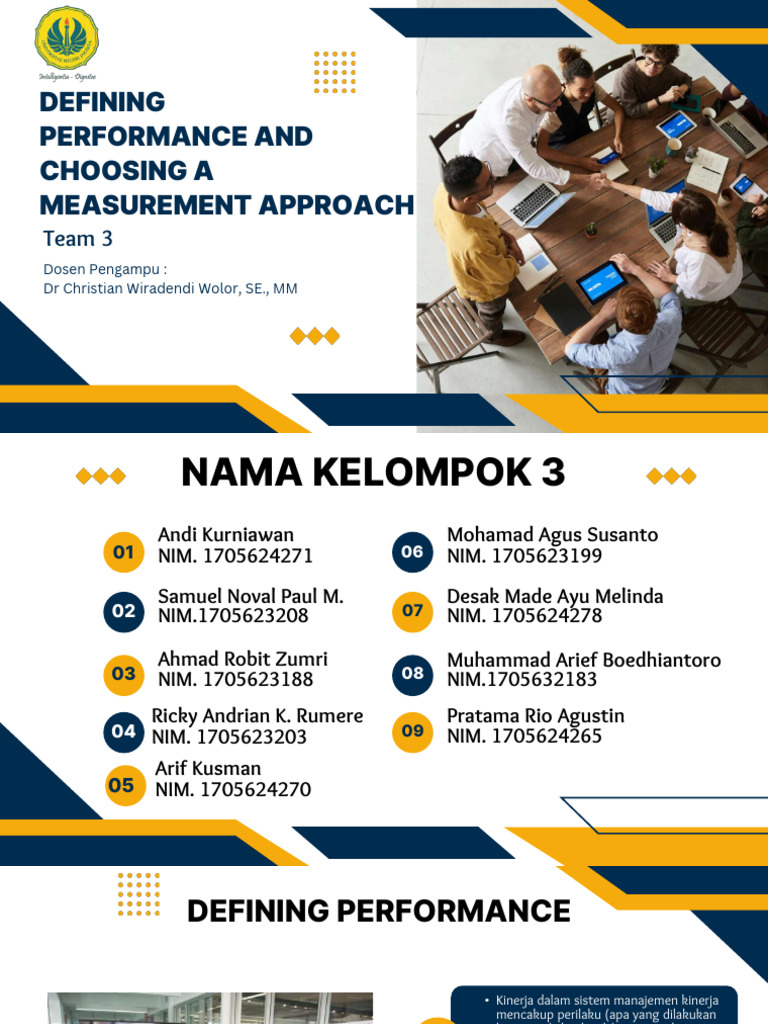 Kelompok 3_Defining Performance and Choosing A Measurement Approach | PDF