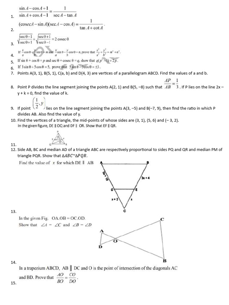 Class 10 Chapter 6 + 7+ 8 Test | PDF