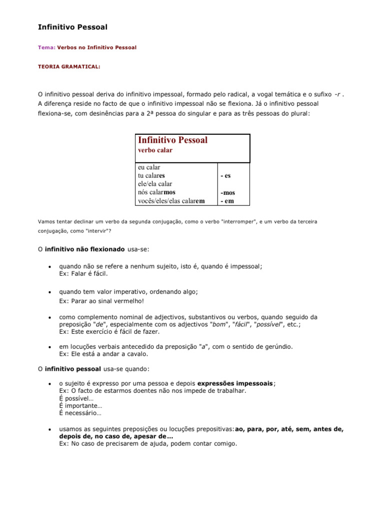 infinitivo-pessoal-teoria-e-exerciacutecios_compress | PDF