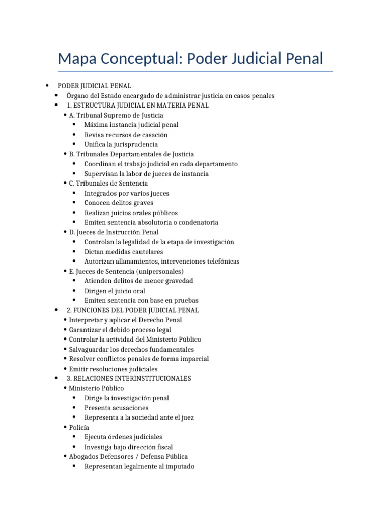 Mapa Conceptual Poder Judicial Penal | PDF