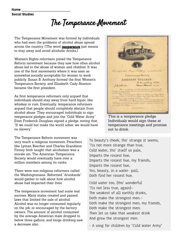 U4 L2 - Temperance, Education and Prison Reforms Reading | PDF | Prison ...