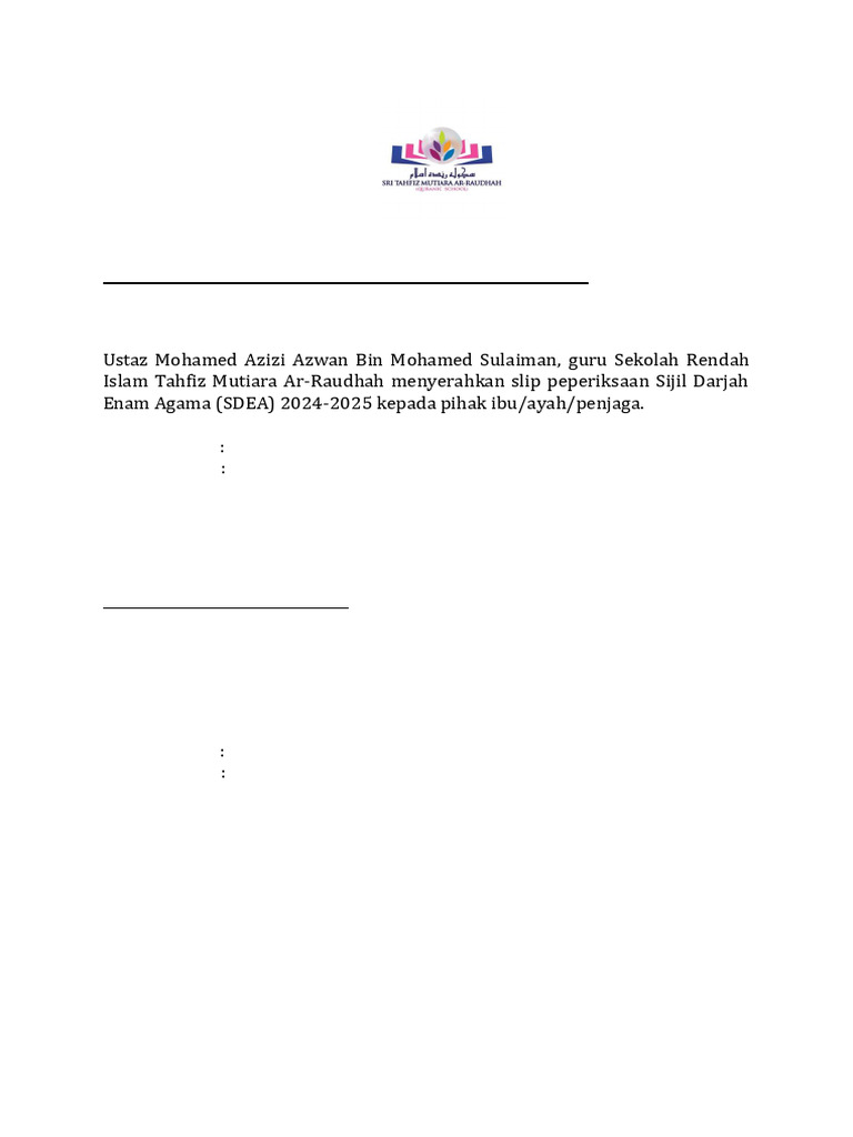 Slip Borang | PDF