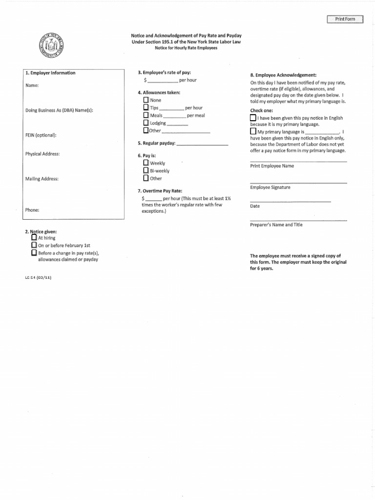 Pay Rate Acknowledgement Form 3 | PDF