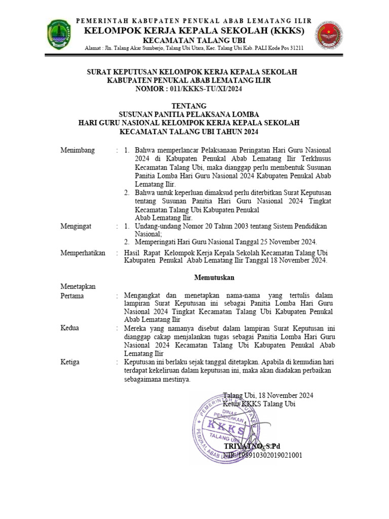 SK Panitia Lomba HGN 2024 | PDF