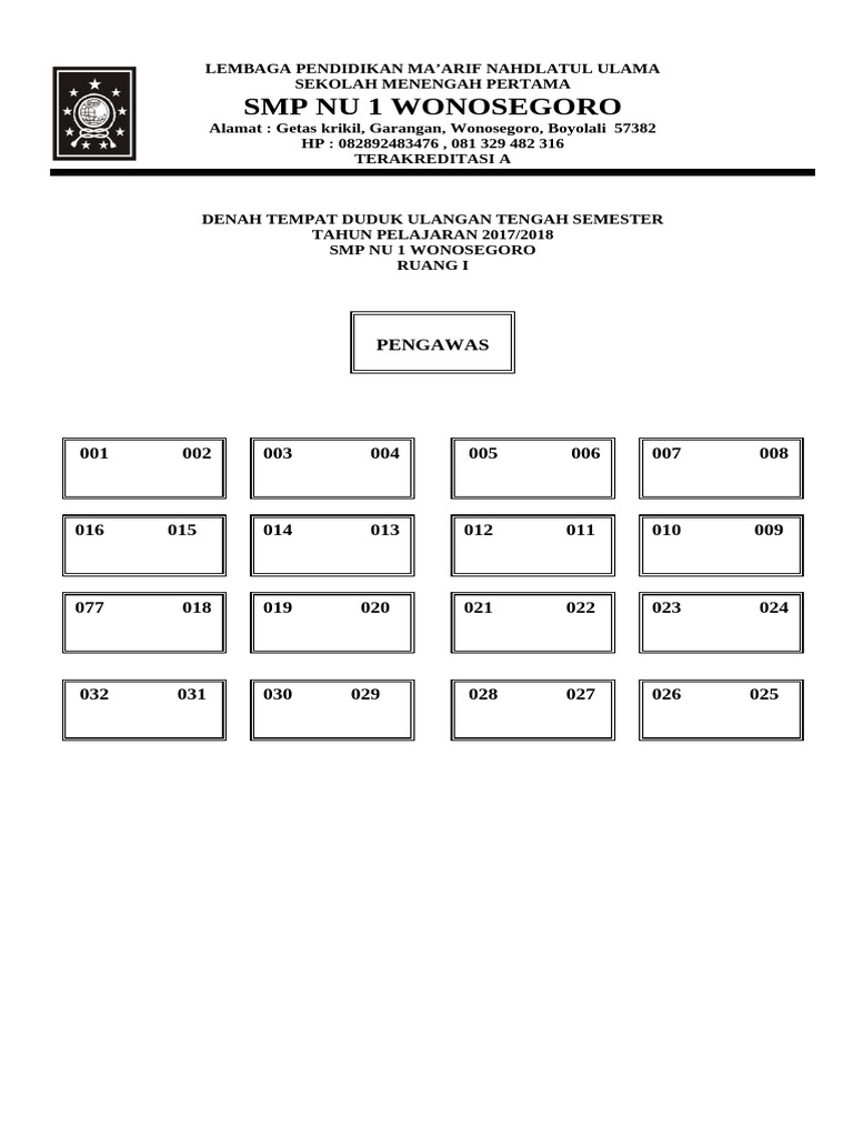 Denah Tempat Duduk | PDF