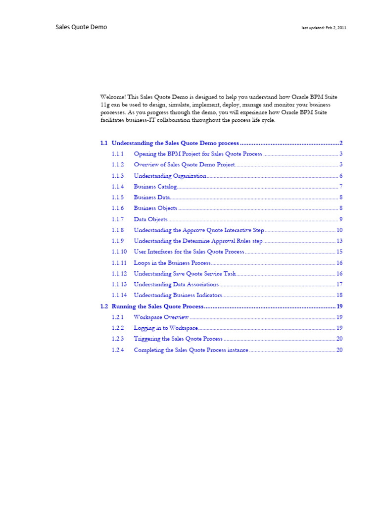Oracle BPM Sales Quote Process Guide | PDF | Information Technology ...