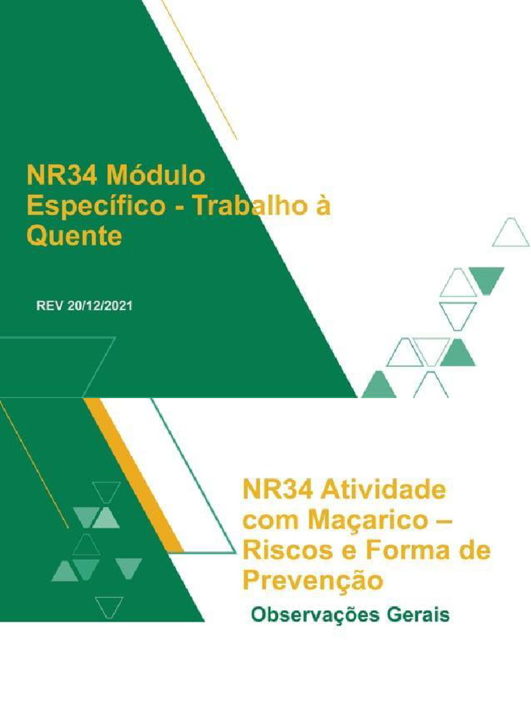 Treinamento Trabalho A Quente - NR 34 | PDF