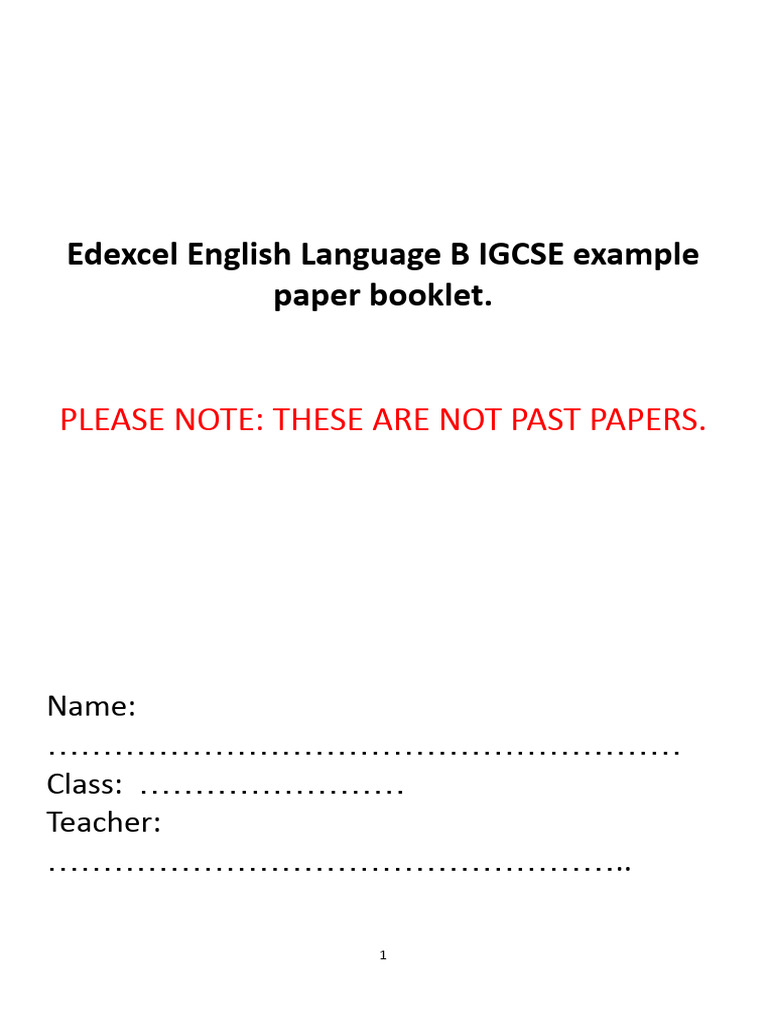 Edexcel English Language B IGCSE Example Exam Papers | PDF | Amphibian ...