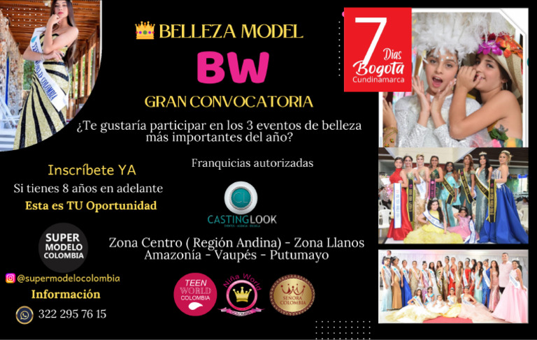 Convocatoria Belleza Model BW | PDF