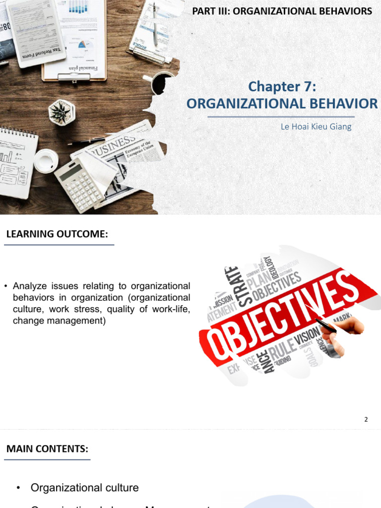 Chapter 7 - Organizational Behavior | PDF | Organizational Culture | Change Management