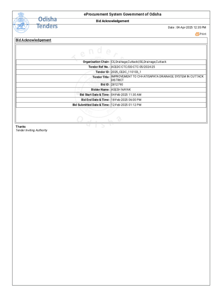 EProcurement System Government of Odisha | PDF