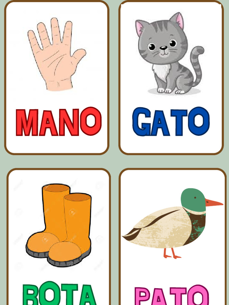 Tarjetas Didácticas Imprimibles Animales de La Granja Simples ...