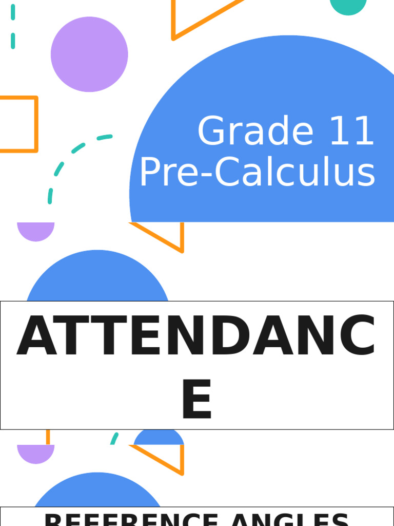 Week 5 - PreCal - Reference Angles | PDF
