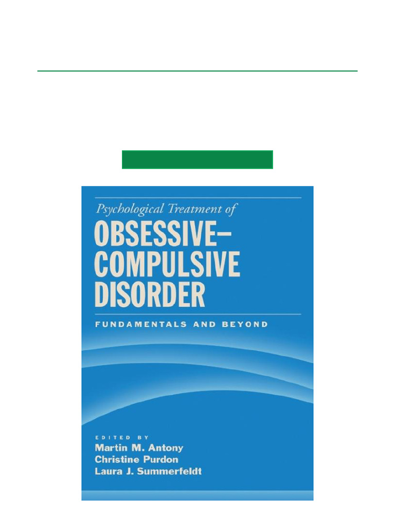 Psychological Treatment of Obsessive Compulsive Disorder Fundamentals ...