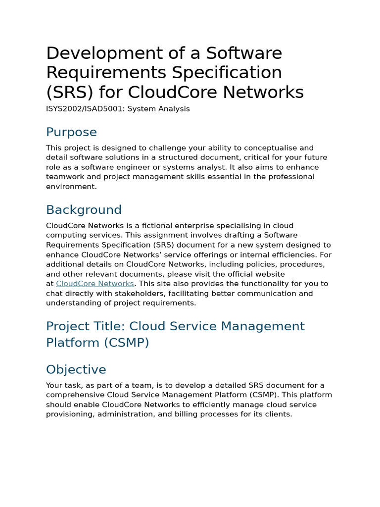Group Project Specification | PDF | Cloud Computing | Sustainability