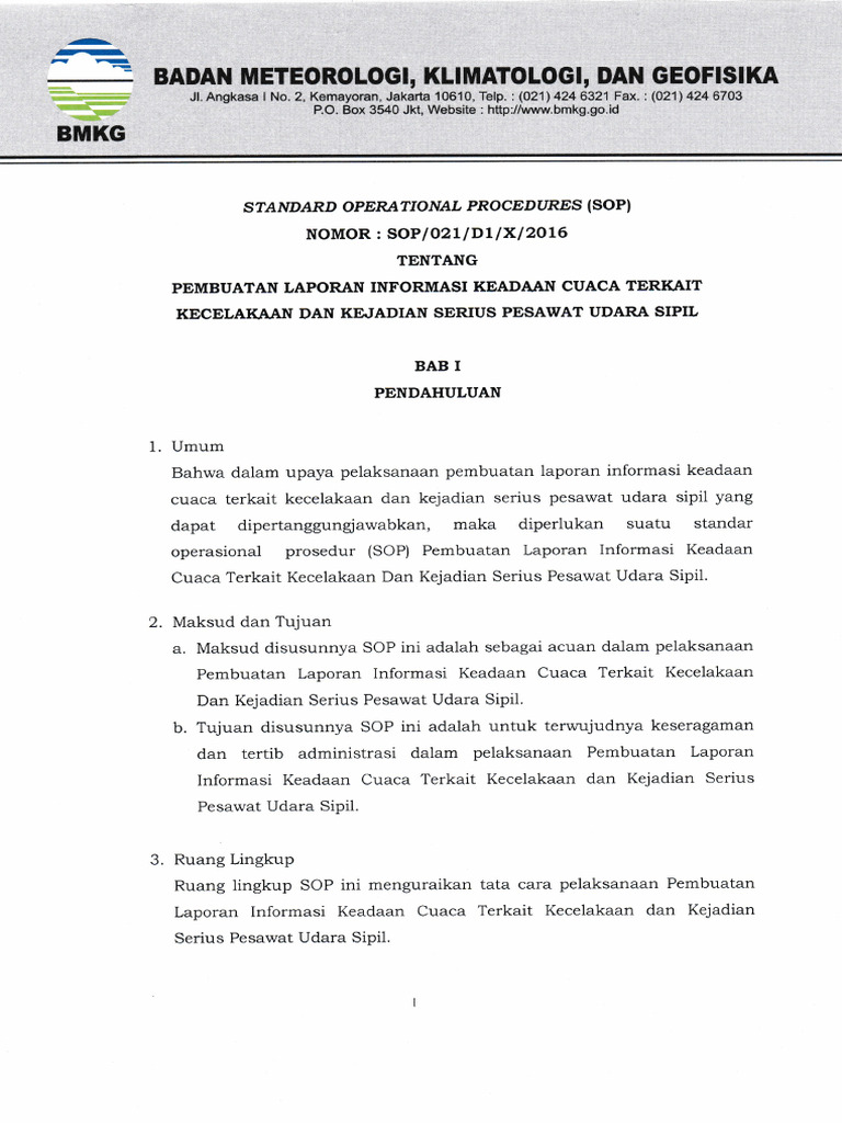 SOP Kecelakaan Pesawat | PDF