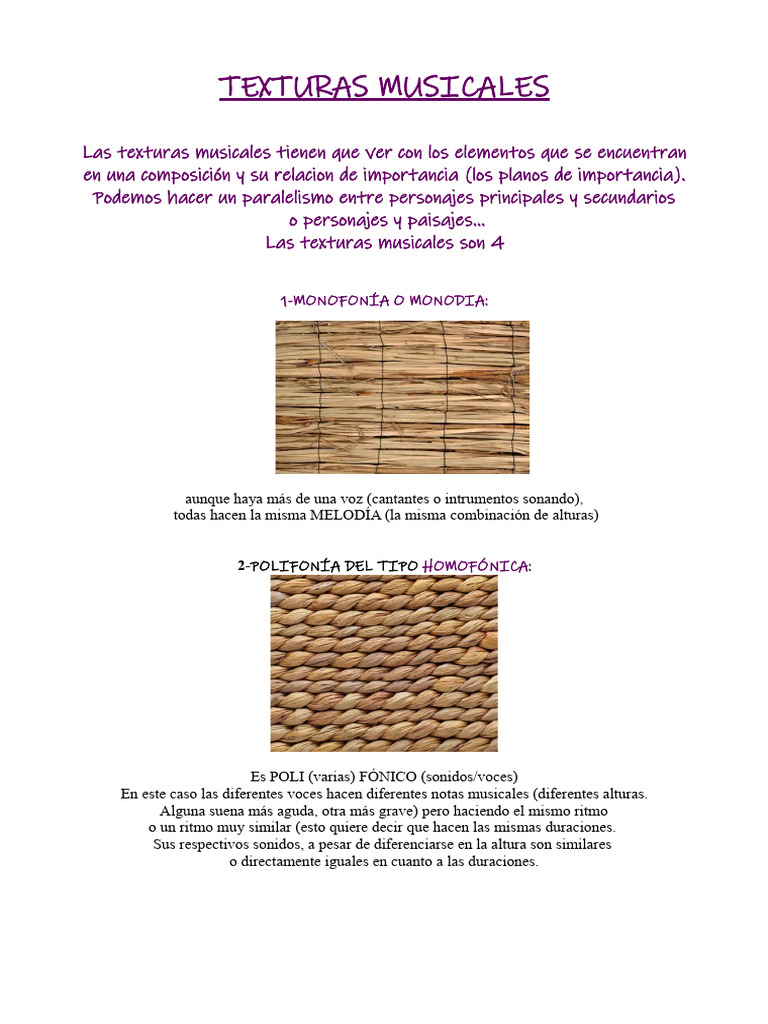 tEXTURAS MUSICALES | PDF