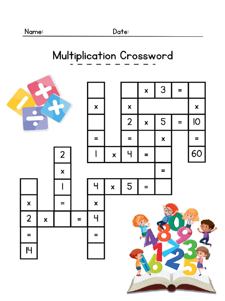 20 Lembar TTS Perkalian Siap Cetak - Printable Worksheet Perkalian | PDF