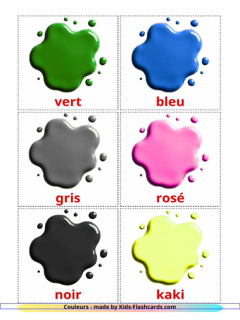Free French Color Flashcards | PDF