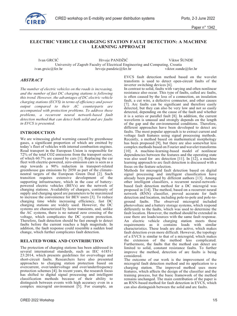 Electric Vehicle Charging Station Fault Detection A Machine Learning ...