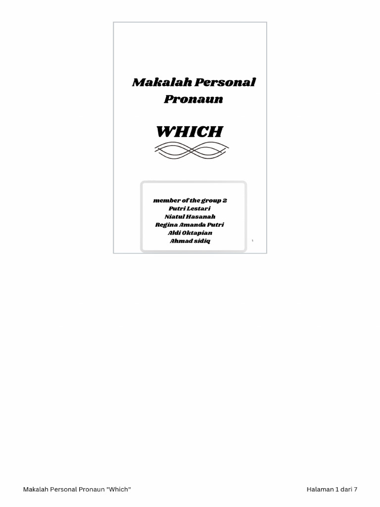 Makalah Personal Pronaun Which - 20250416 - 194604 - 0000 | PDF